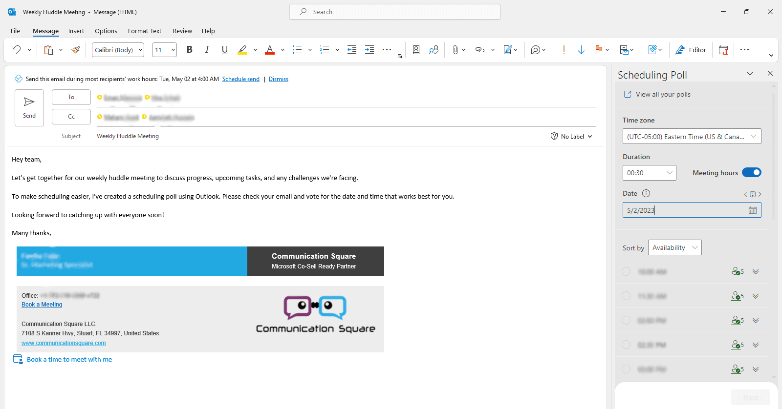 Access Scheduling Polls Microsoft Support